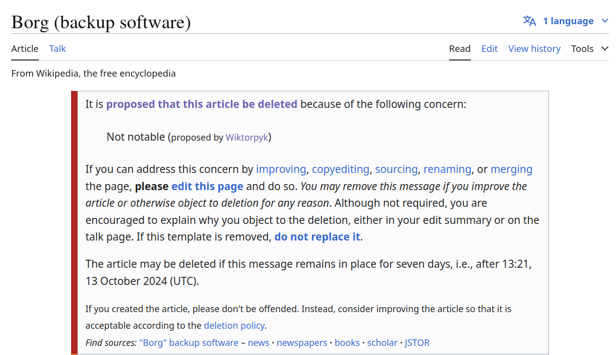 BorgBackup (@borgbackup@fosstodon.org) - Fosstodon